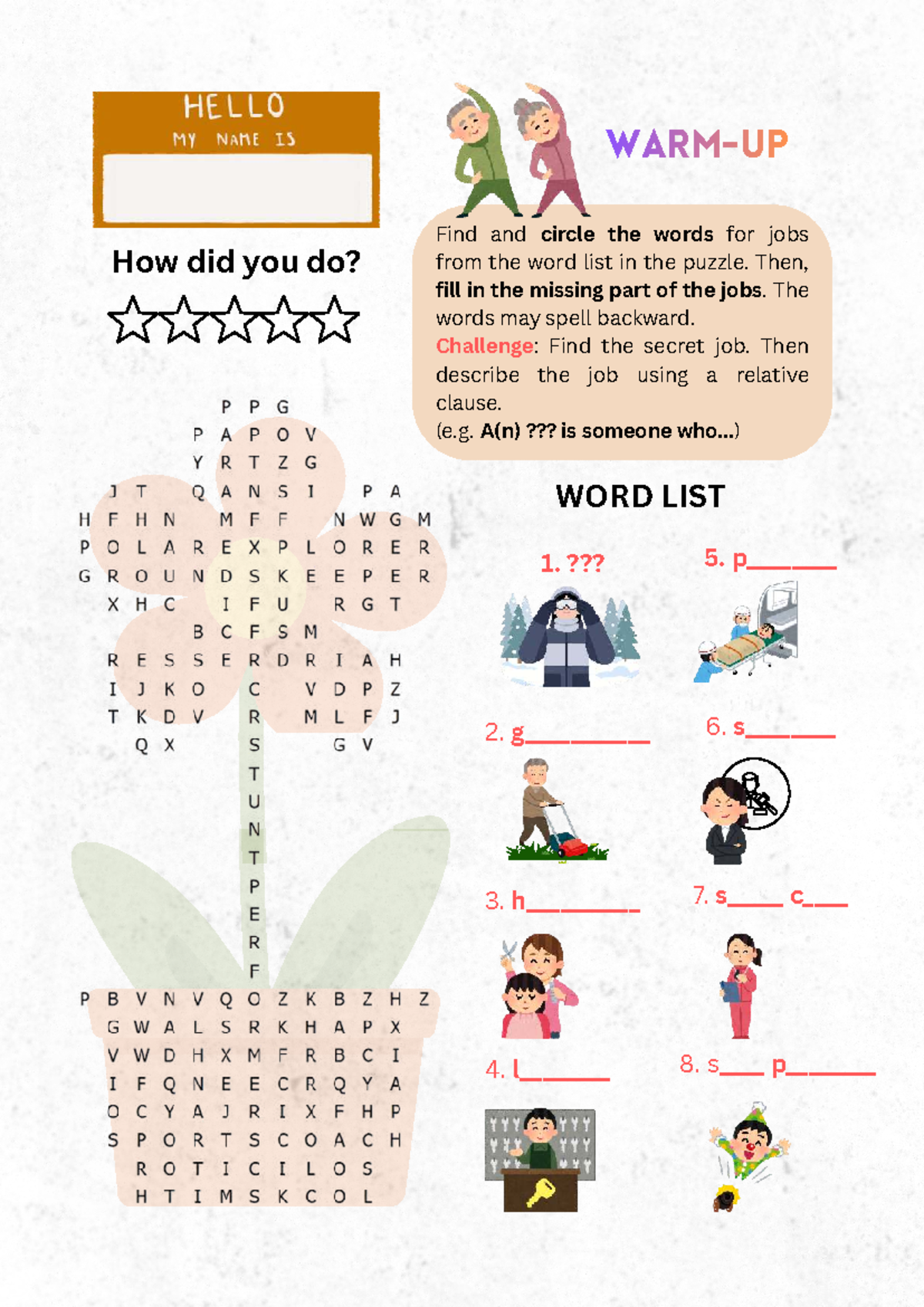 Lesson 5D Handout: Exploring Jobs and Relative Clauses - Studocu
