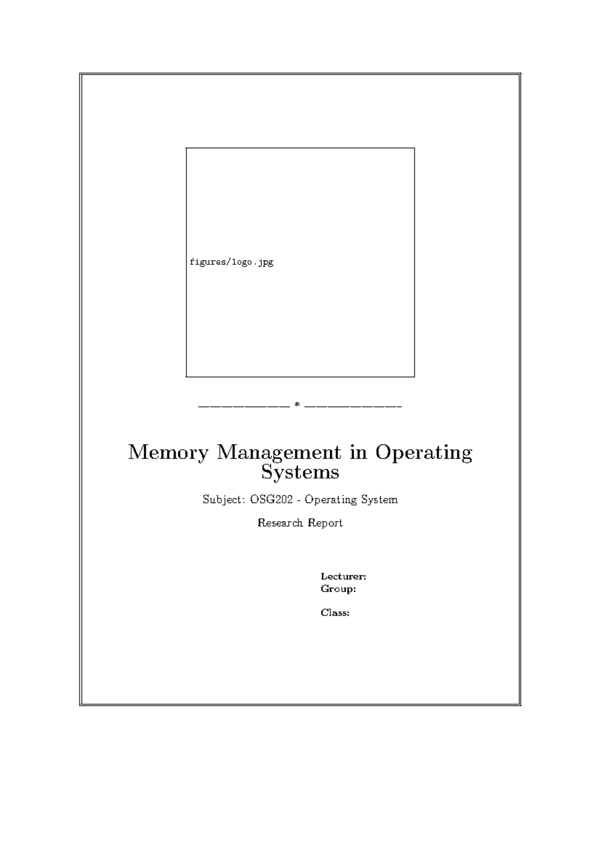 OSG202 Final Report on Memory Management in Operating Systems - Studocu