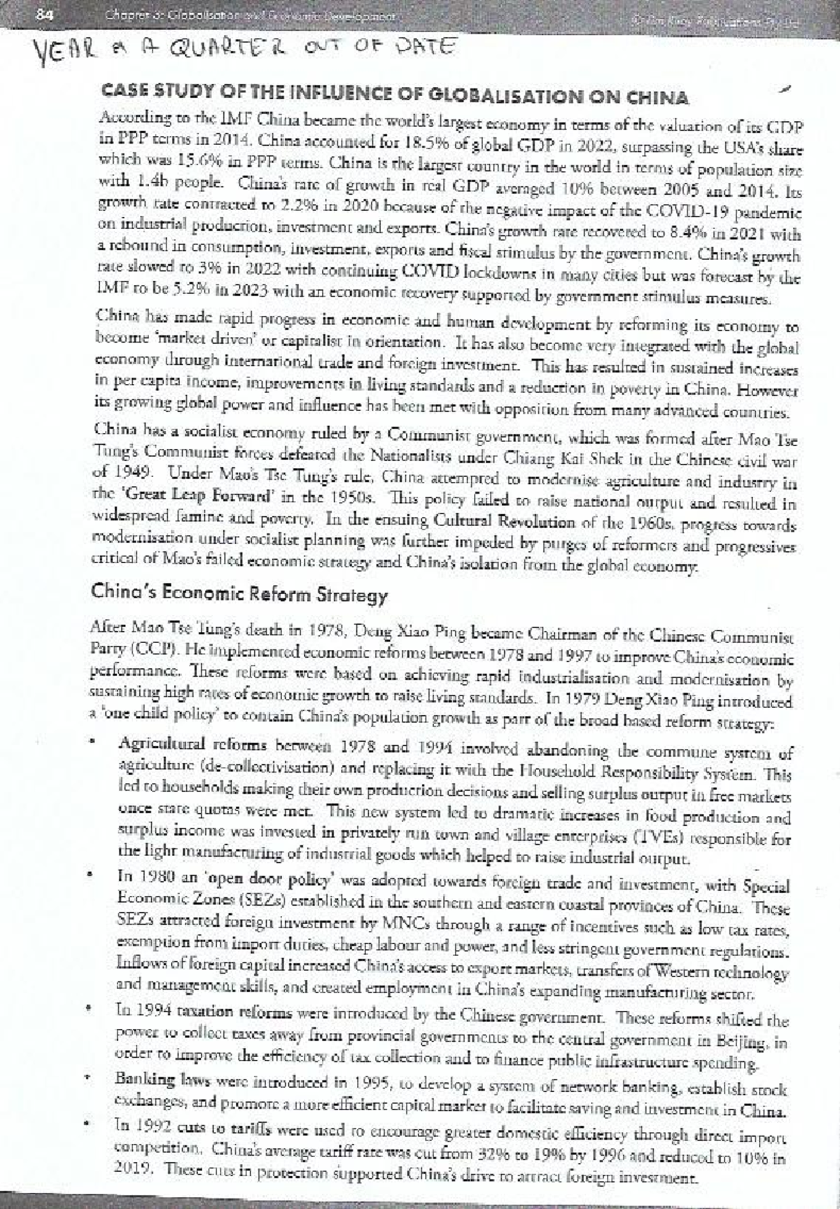 Chapter 3: Globalisation and Economic Development Case Study of China ...