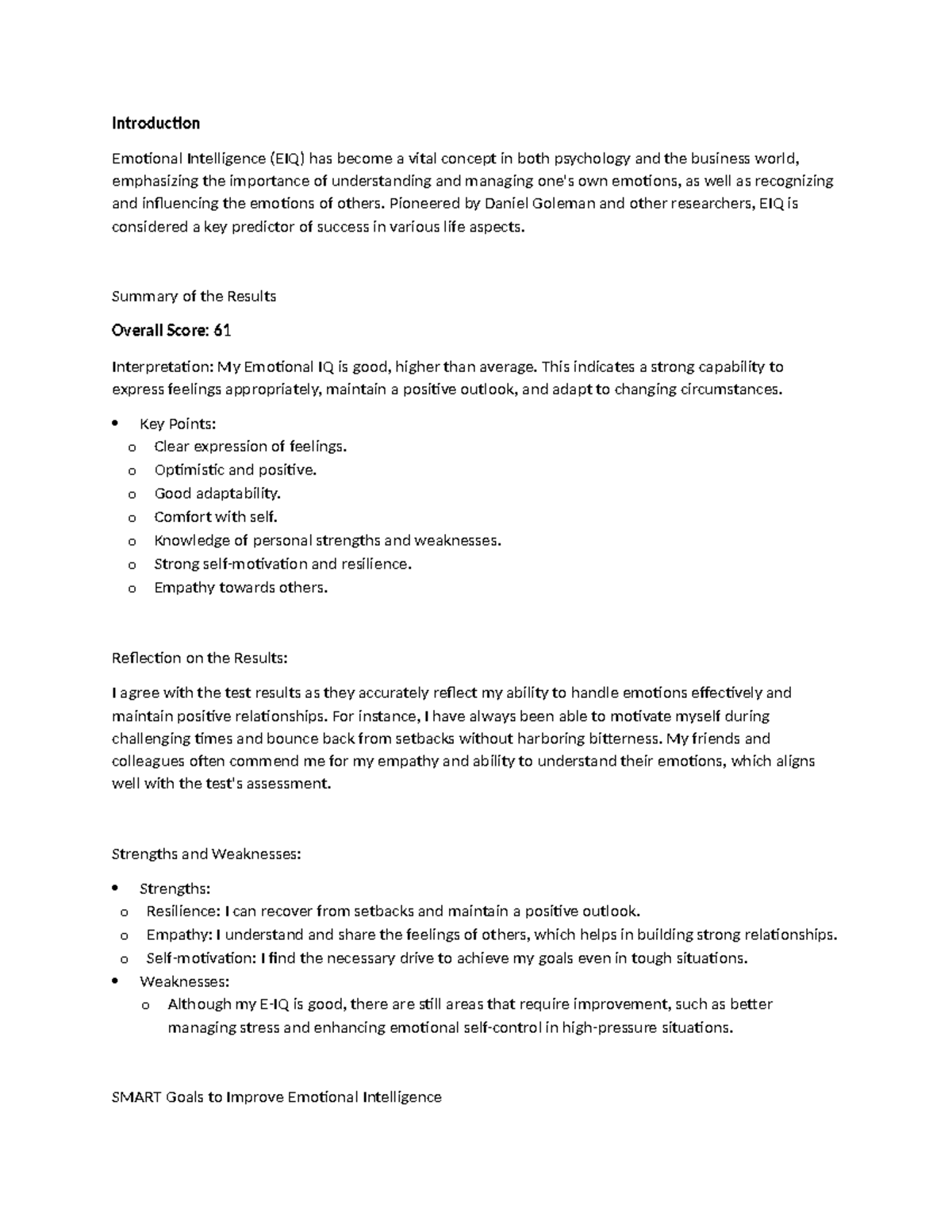 8-1 Activity Emotional Intelligence Test - Introduction Emotional ...