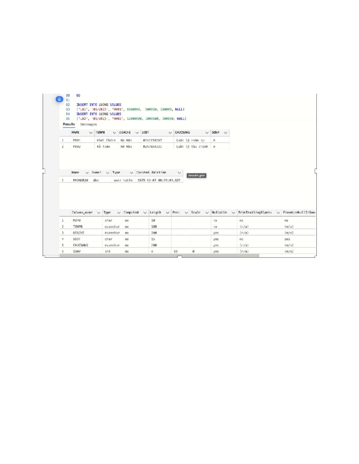 SQL 46 TRANQUANGTUAN - Database Insertion and Query Results - Studocu