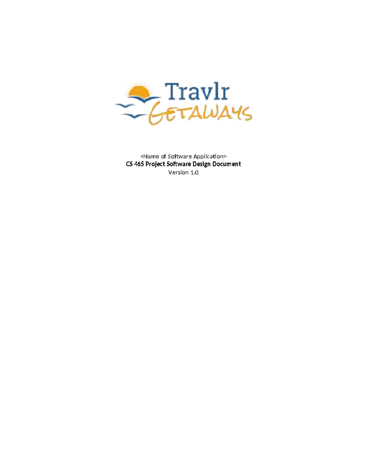 CS 465 Project Software Design Document - Version 1.0 - Studocu