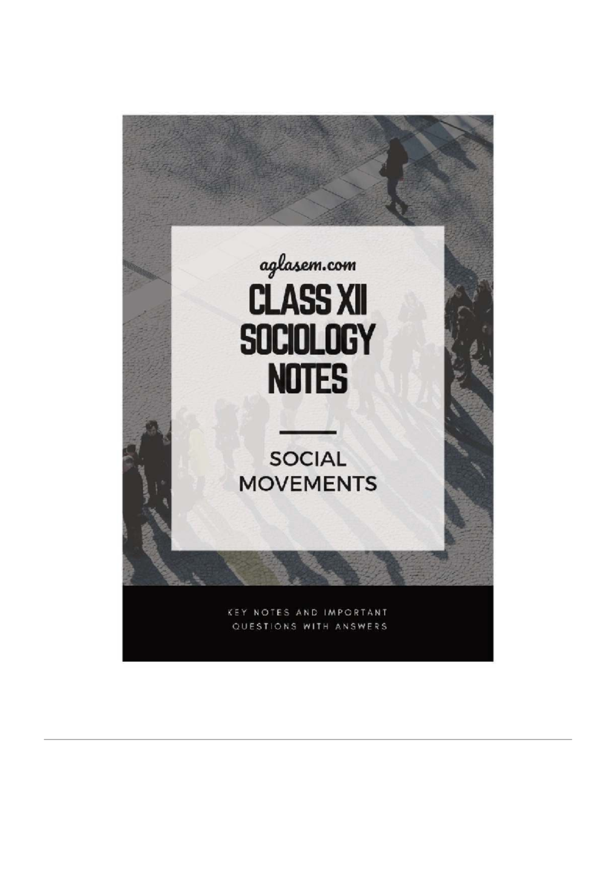 CH12 SOCIOLOGY CLASS XII: KEY NOTES ON SOCIAL MOVEMENTS AND QUESTIONS ...
