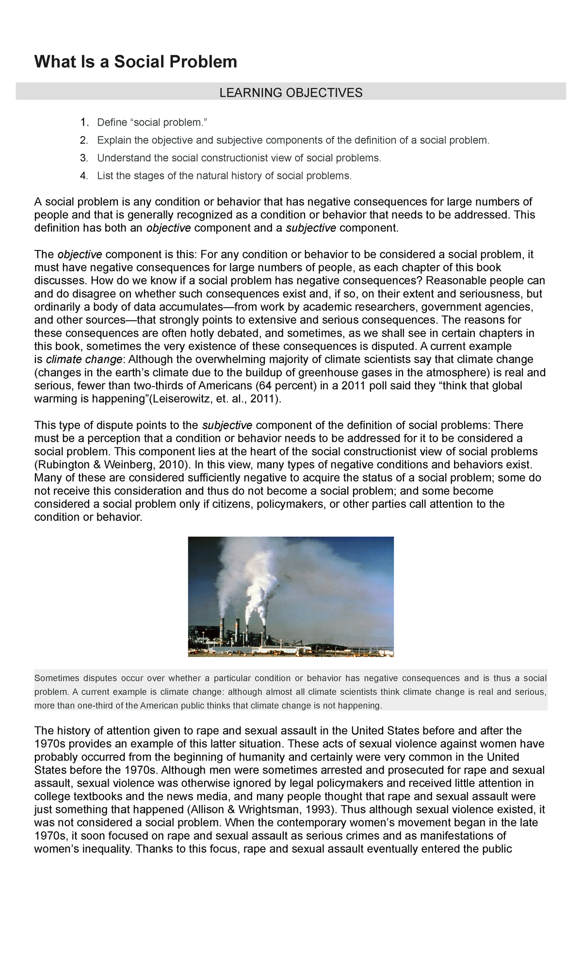 Defining Social Problems: Objective and Subjective Perspectives - Studocu