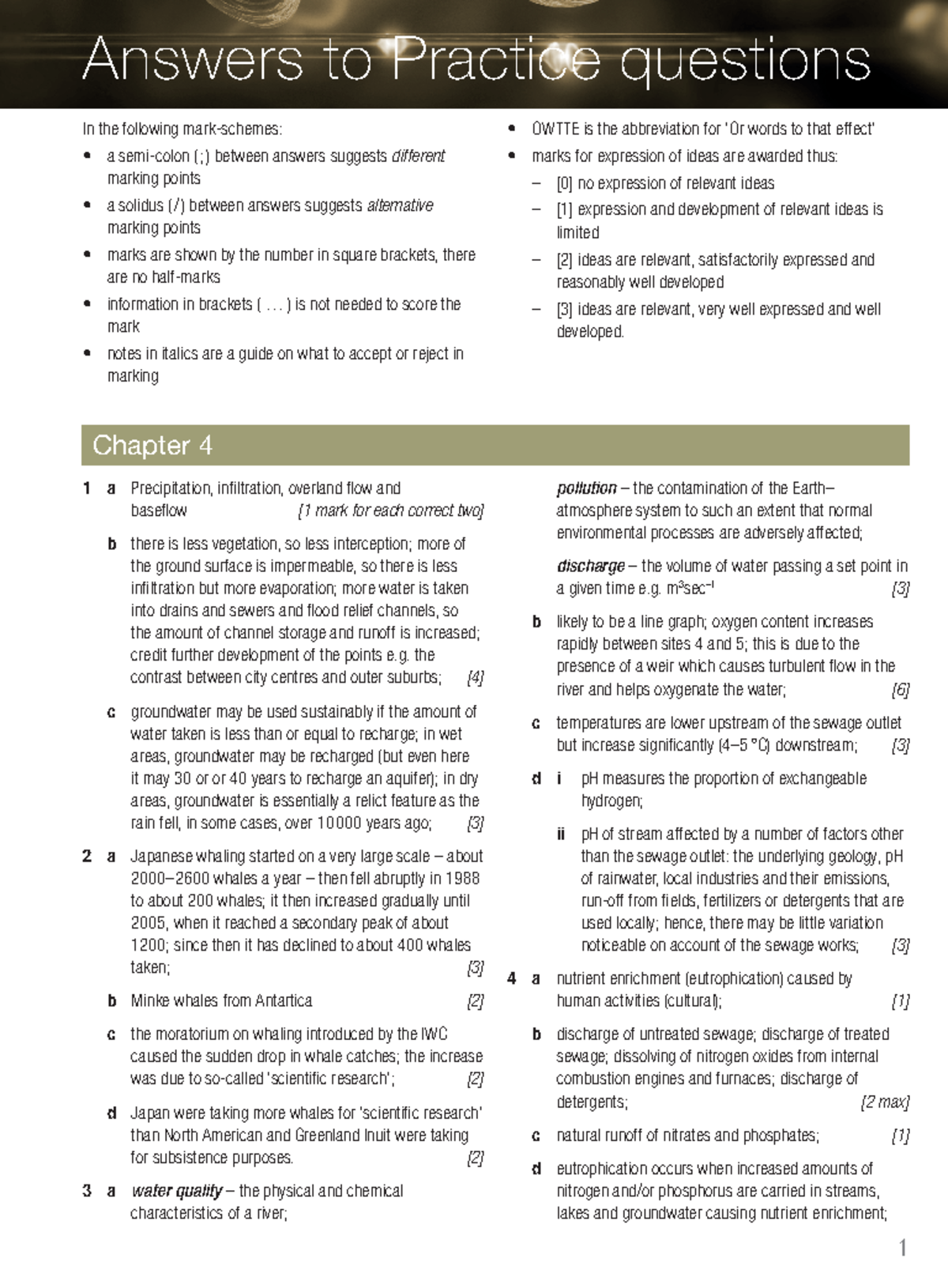 ESS Answers Chapter 4: Mark Schemes & Grading Criteria - Studocu