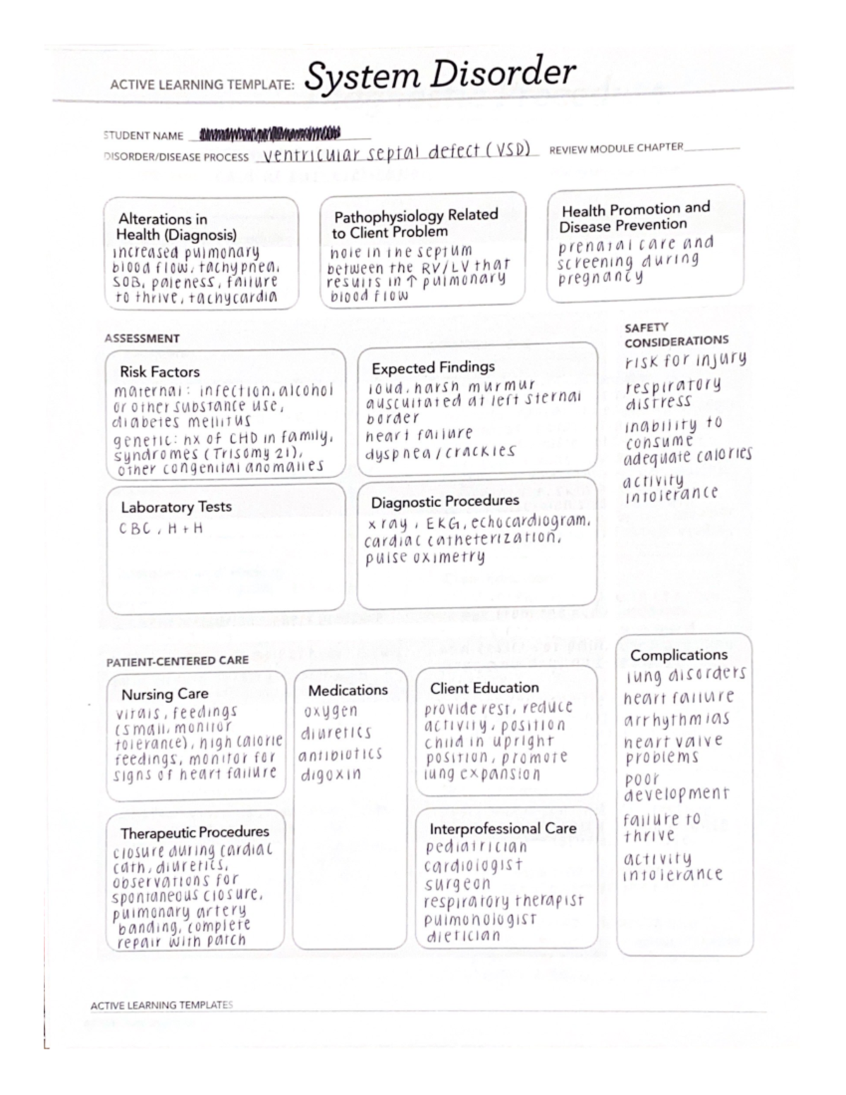 ATI VSD System Disorder: Pathophysiology & Nursing Care Insights - Studocu