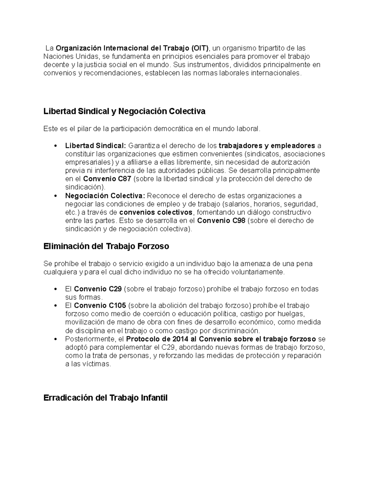 Principios de la OIT: Normas Laborales y Derechos Humanos - Studocu