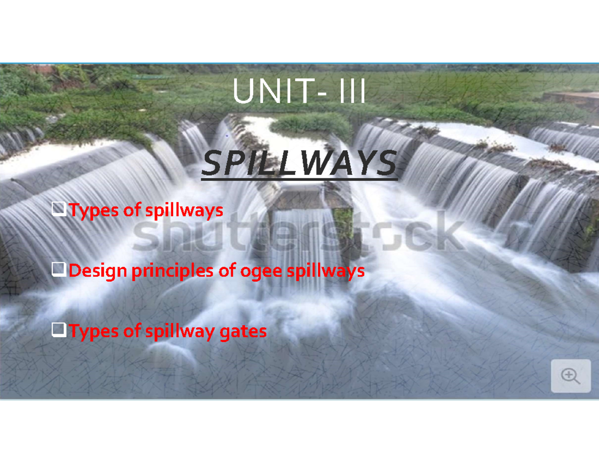 SPILLWAYS: Principles, Types, and Components Explained (ENG 101) - Studocu