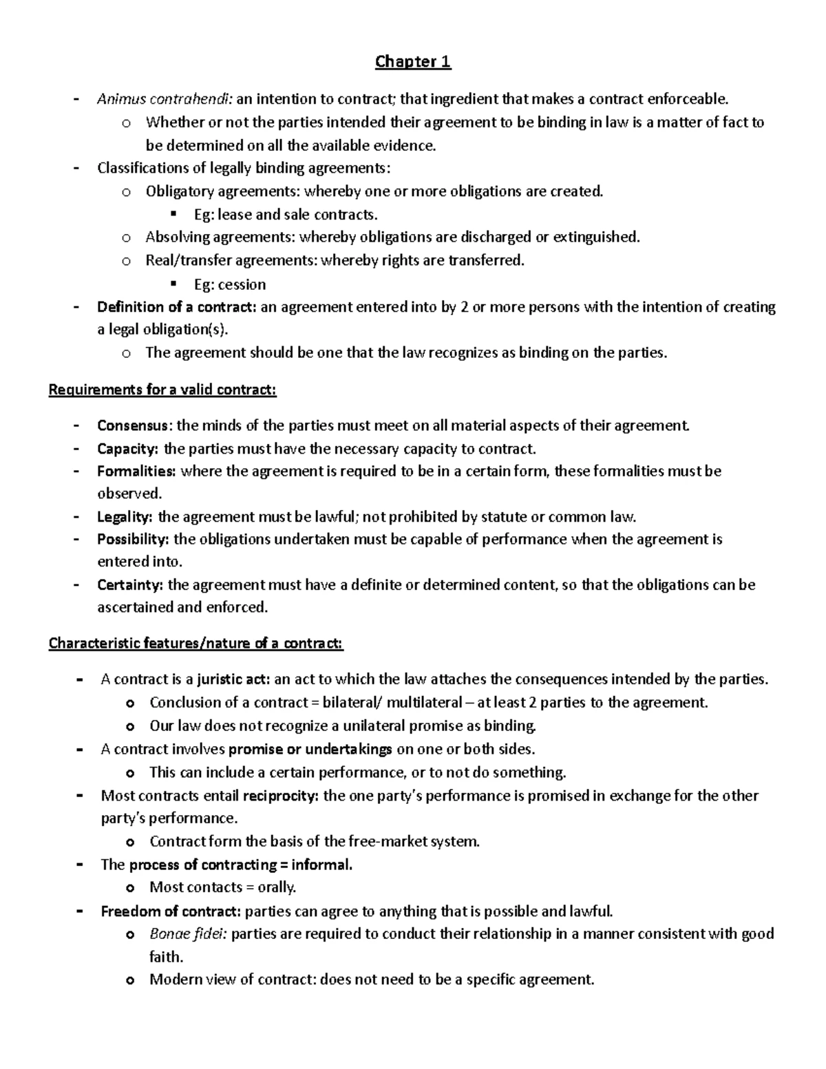 Chapter 2 - Law of Contract - Chapter 2: Process of offer and acceptance: the process of ...