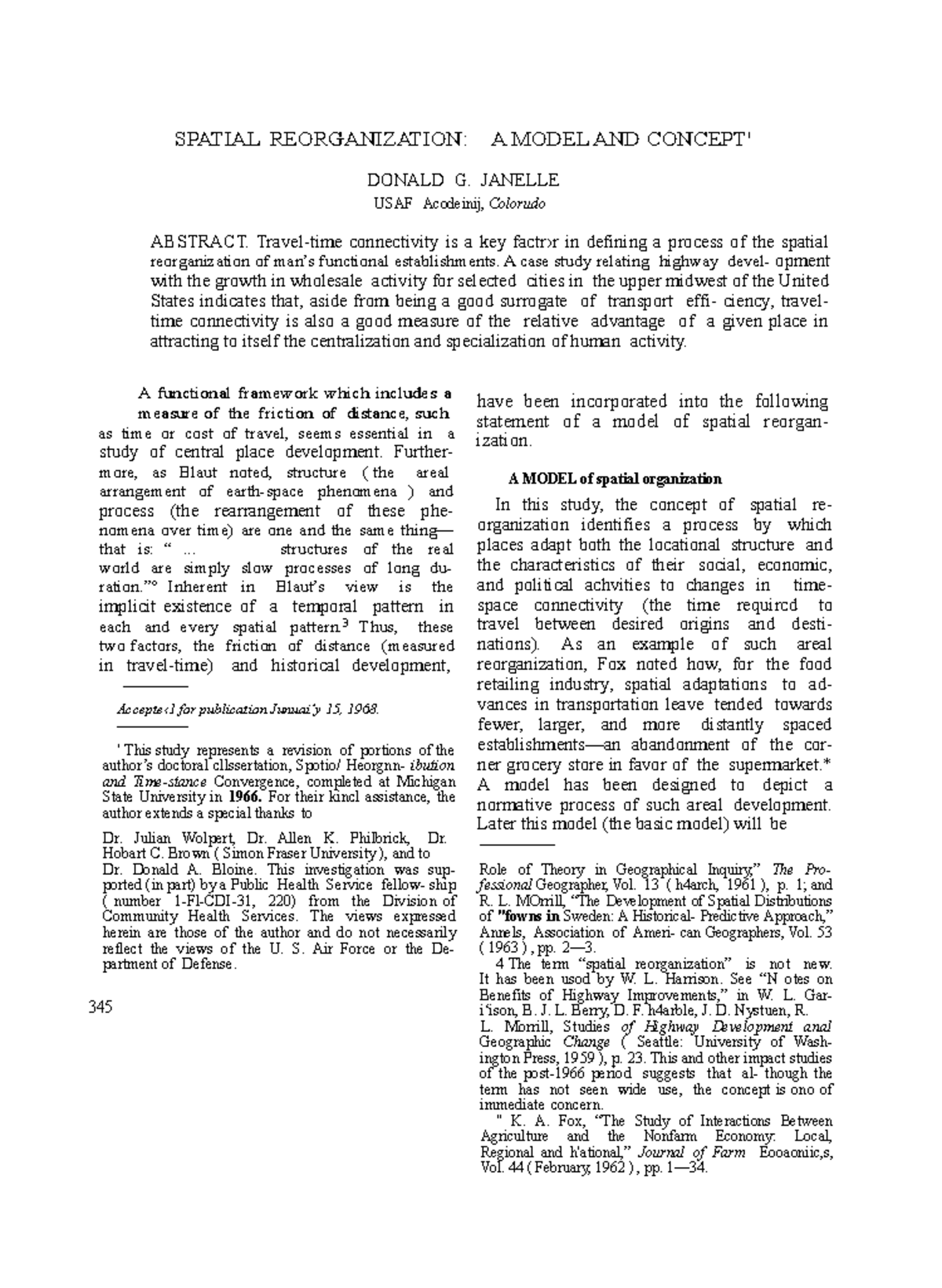 Review of Spatial Reorganization Model - Geog 301 - Studocu