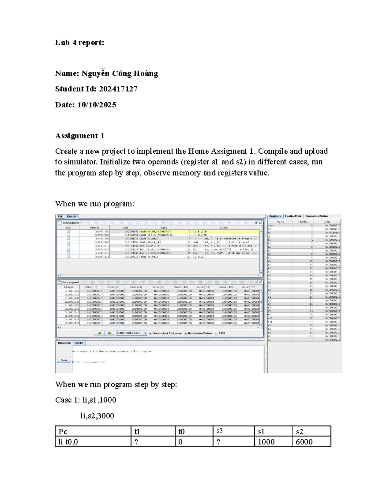 Lab 4 Report: Home Assignment 1 Implementation and Observations - Studocu