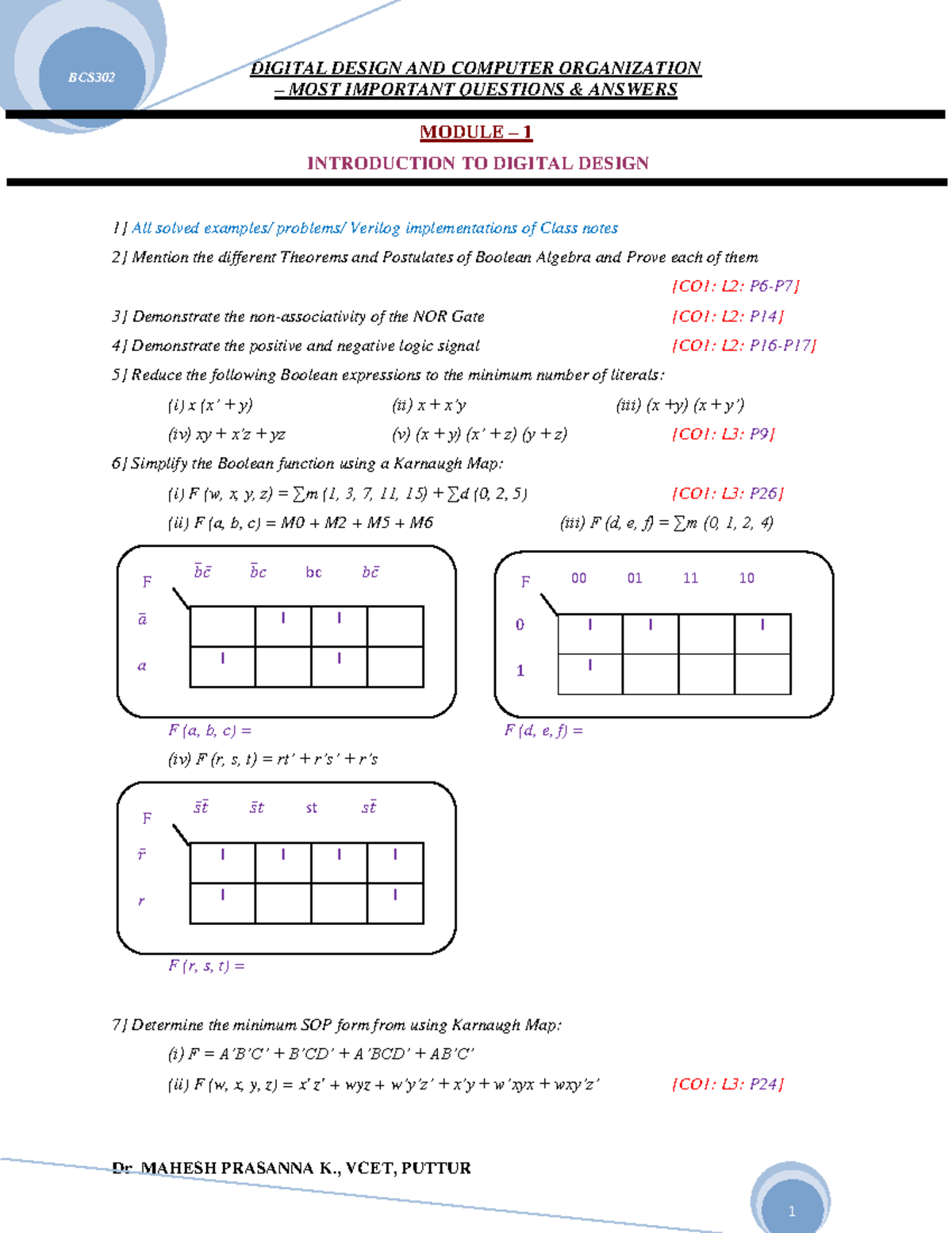 BCS302-DDCO - Key Questions and Answers for Digital Design - Studocu