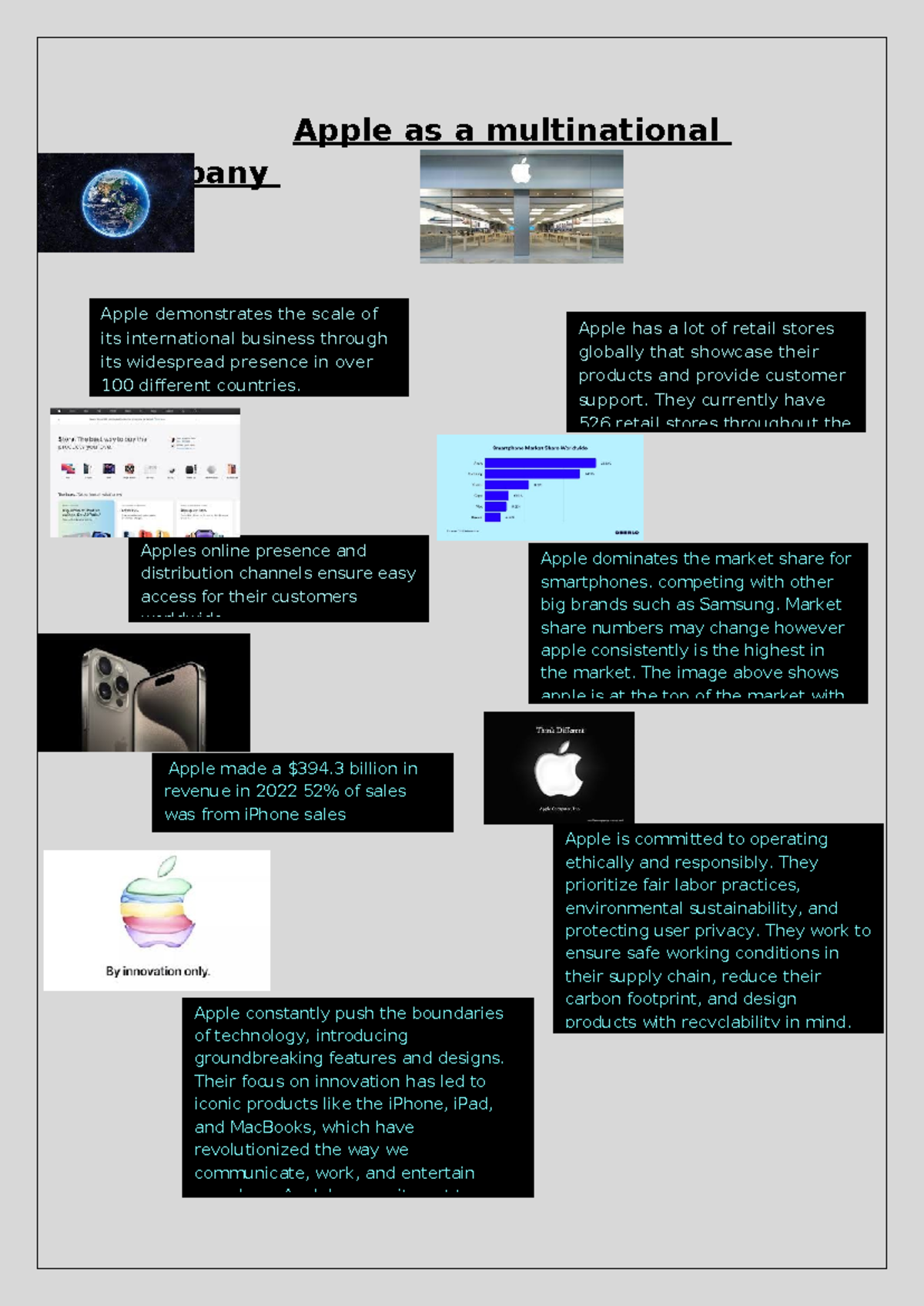 Apple as a multinational company poster - Apple as a multinational ...