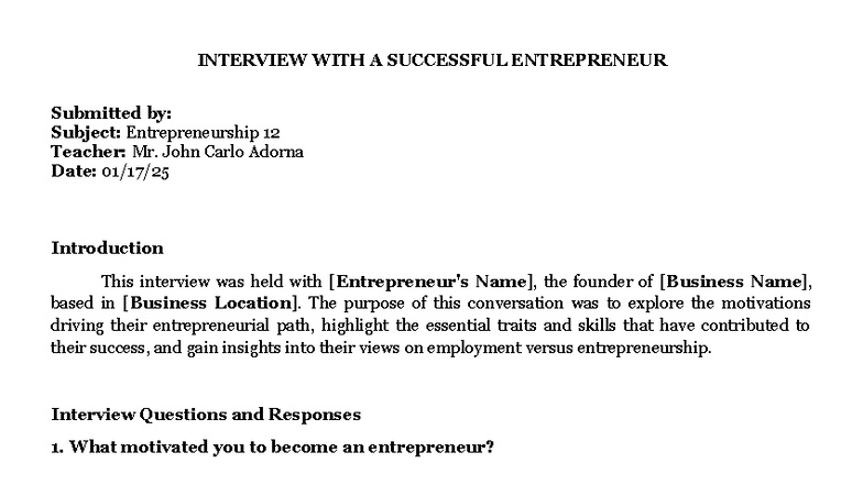 Entrepreneurship 12: Interview Insights with a Successful Entrepreneur ...