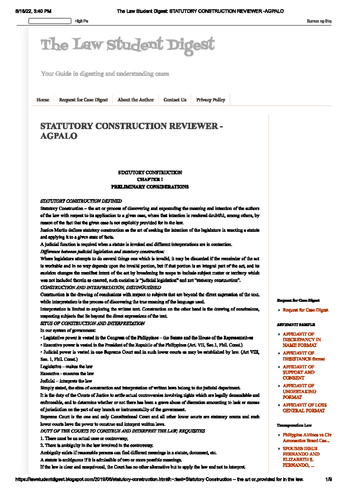 Statutory Construction Notes - Ethics - Studocu