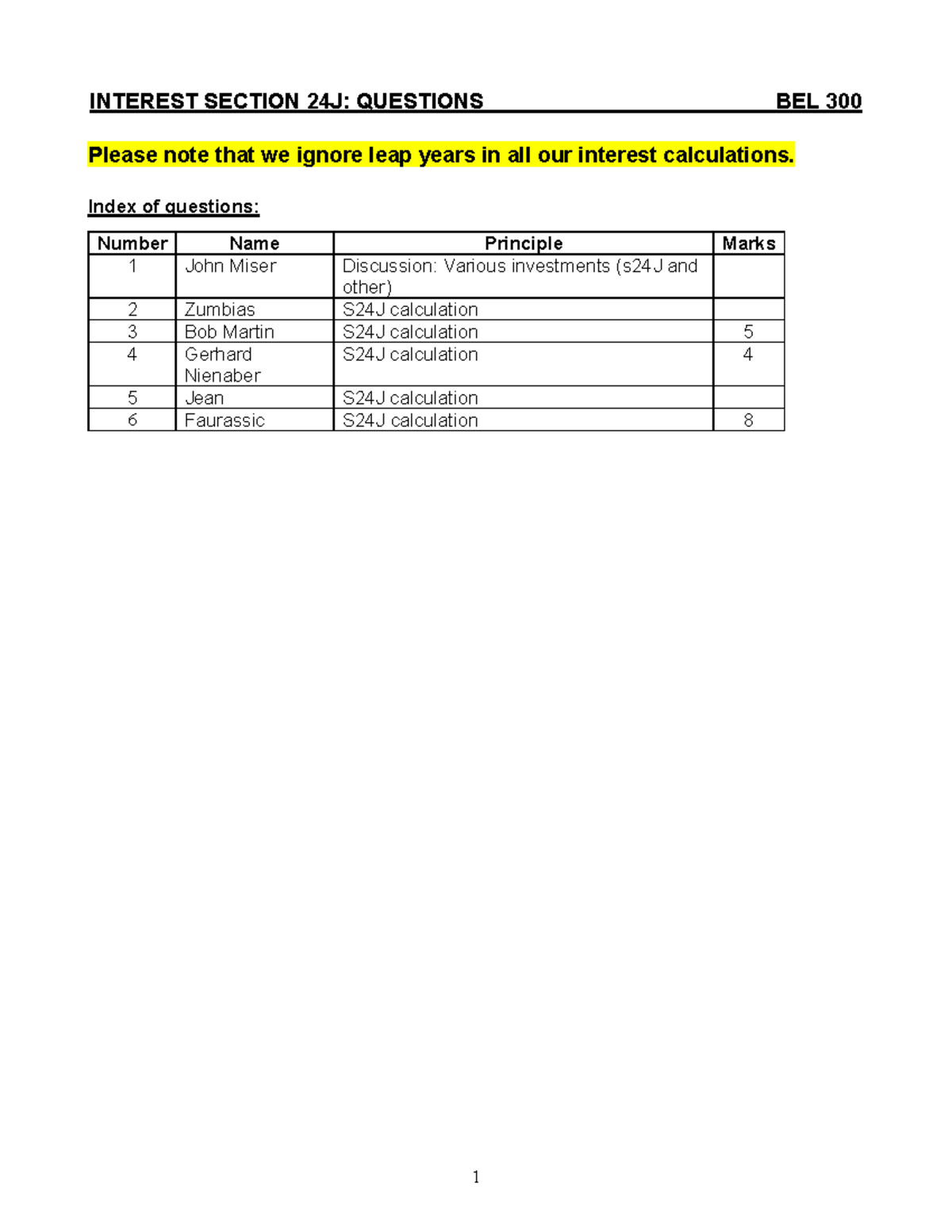 Interest Questions 2025: Section 24J Analysis for BEL 300 - Studocu