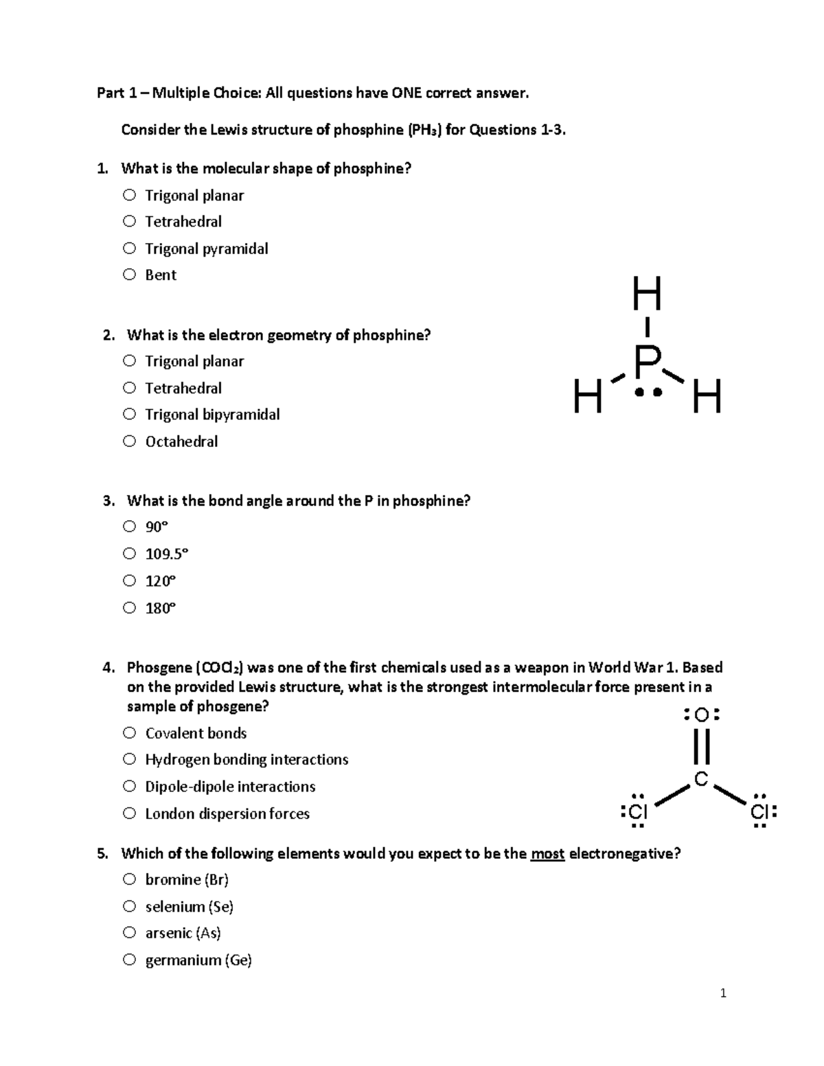 Chemistry 101 Final Exam: Multiple Choice & Constructed Response - Studocu