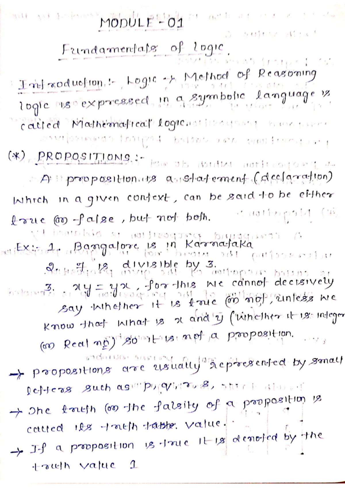 Module 1: Fundamentals of Logic - Key Concepts and Truth Tables - Studocu