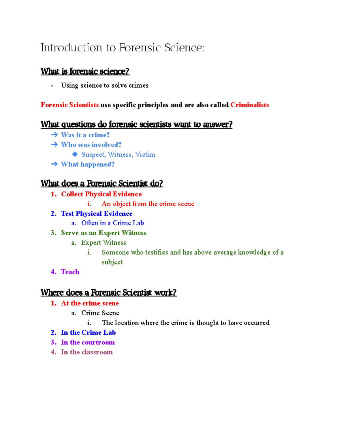 Forensic Science Introduction: Key Principles and Evidence Types ...