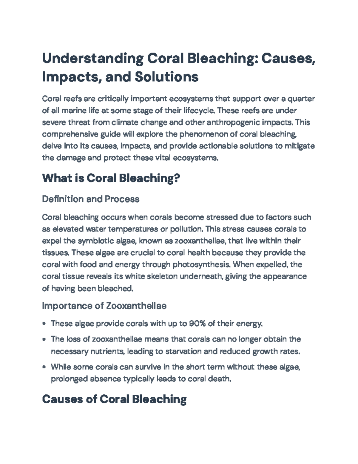 Coral Bleaching Explained: Causes, Impacts, and Solutions for ...