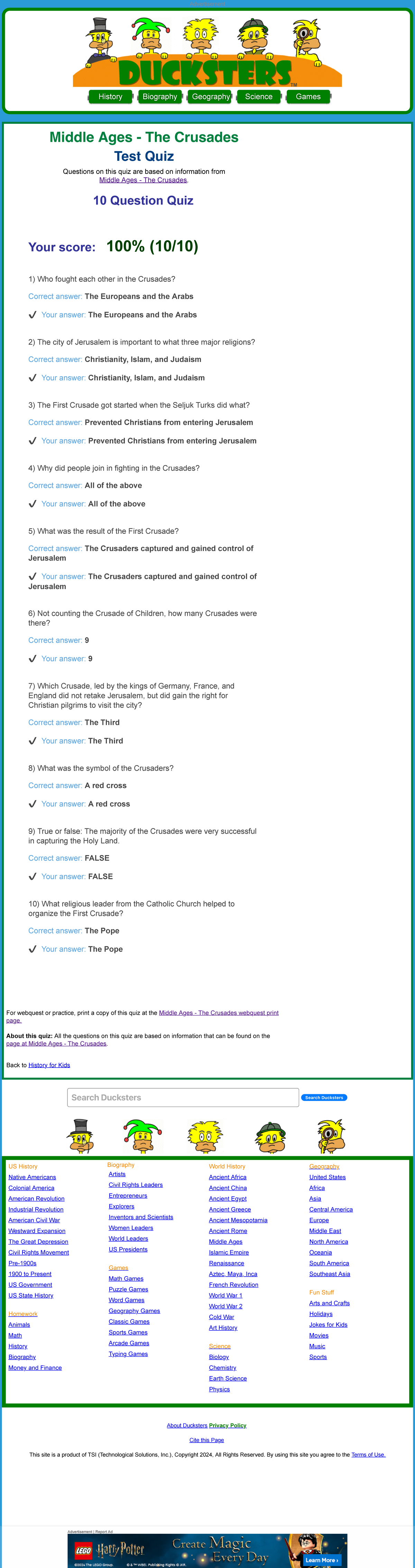 Quiz: Middle Ages - The Crusades (10 Questions) - Studocu