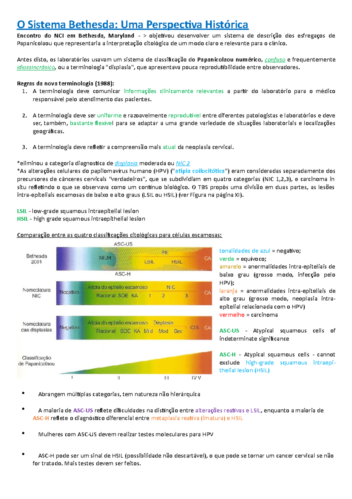 Citologia Cervical Parte 1 O Sistema Bethesda Uma Perspectiva Do