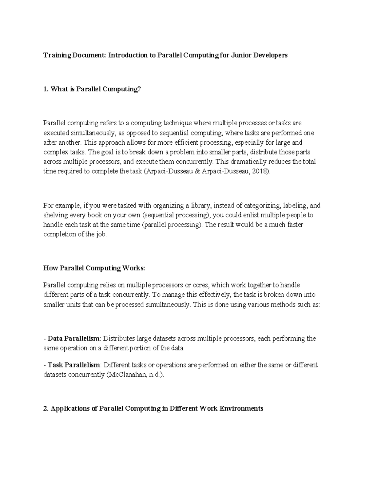 CS 3307 Written Assignment: Introduction to Parallel Computing - Studocu