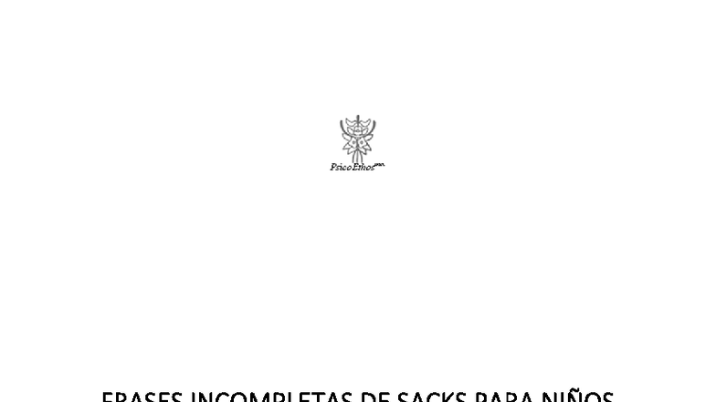 Test de Sacks Infantil A: Completa las Frases para Niños - Studocu