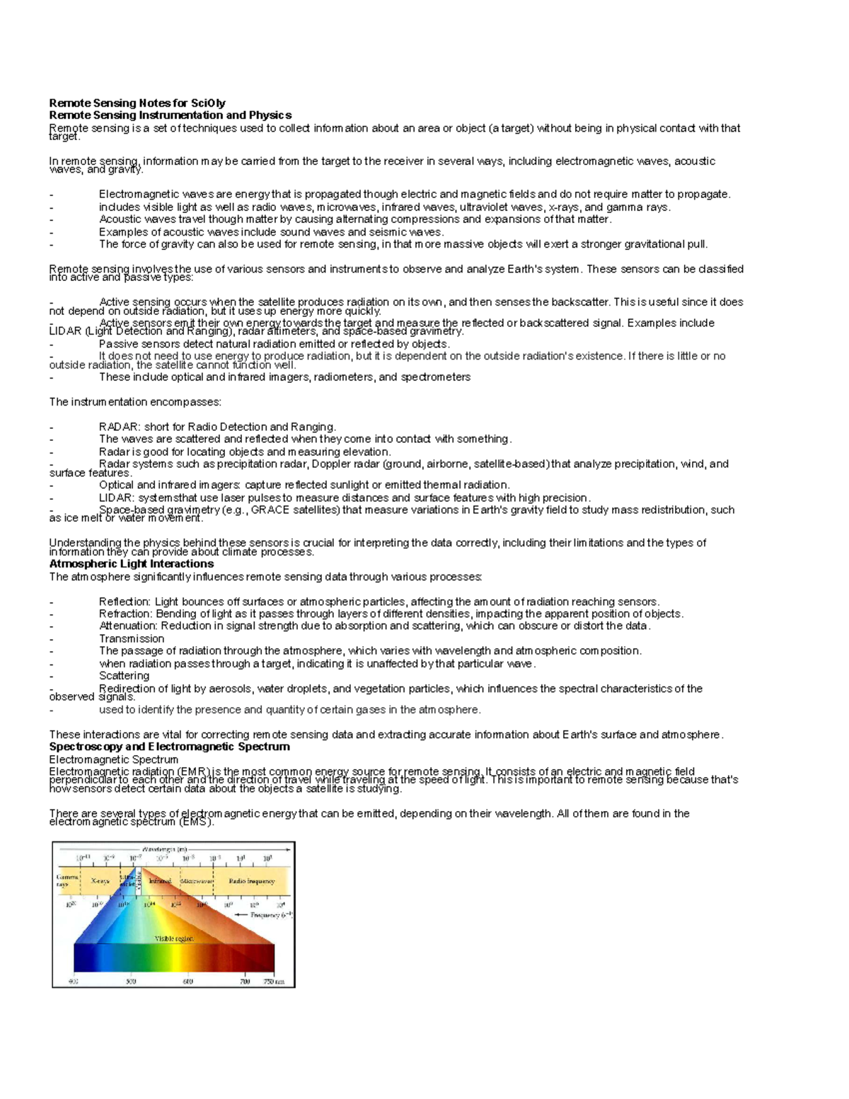 Remote Sensing Concepts & Applications Study Guide for SciOly 2025 ...