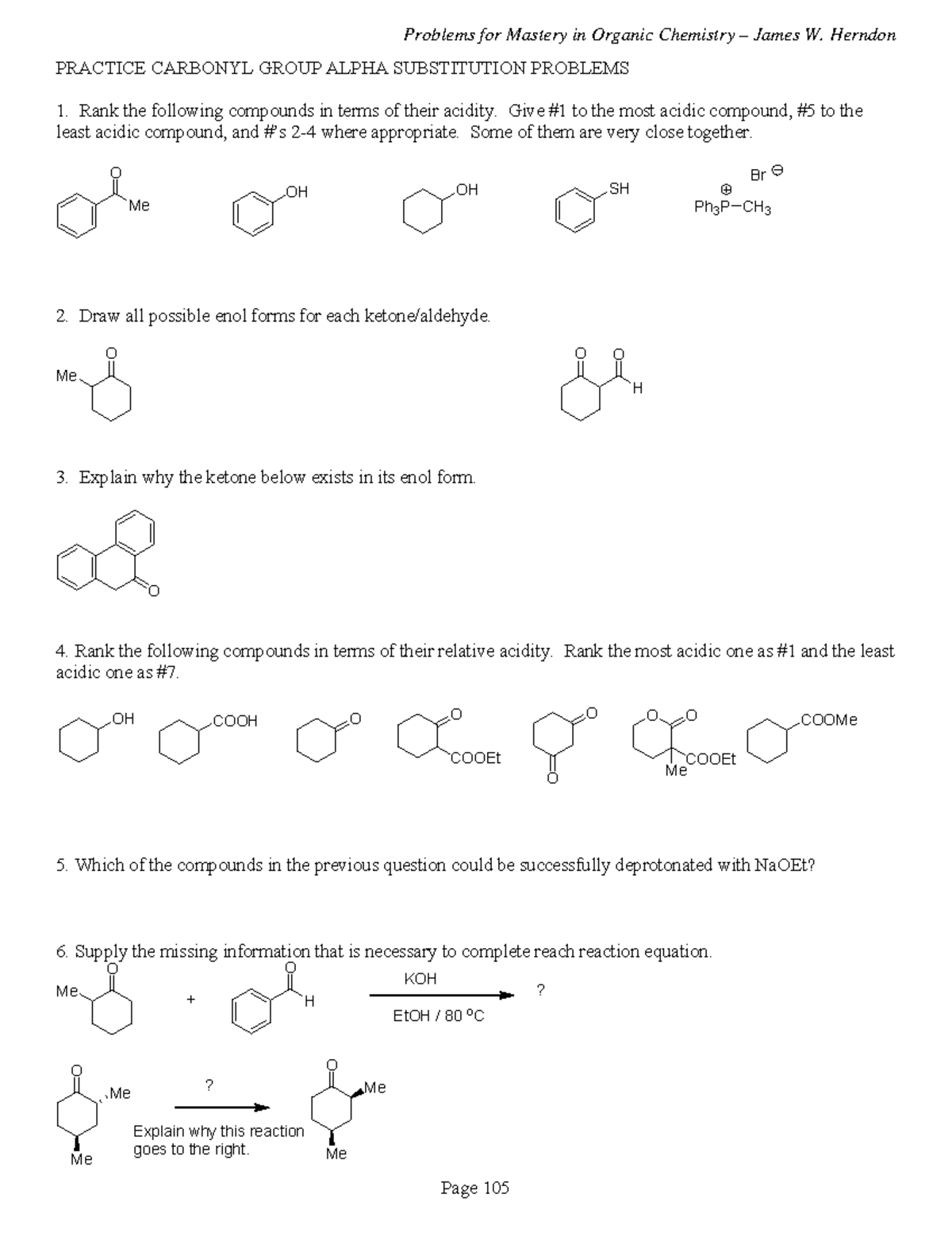 Practice Chapter 20 Problems - Problems for Mastery in Organic ...