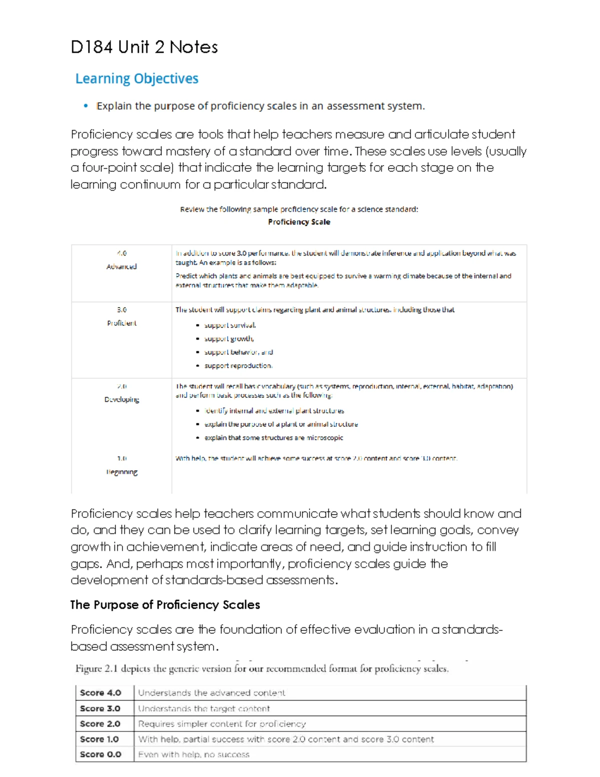D184 Unit 3: Grading & True Score Theory Notes - Studocu