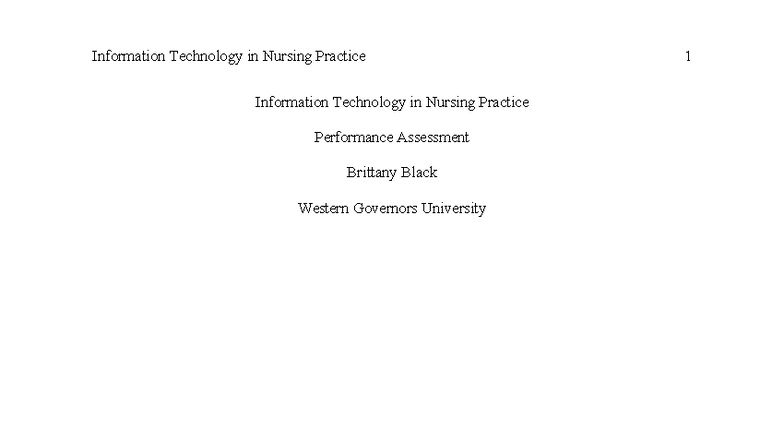 D220 PA: Information Technology in Nursing Practice with Meditech ...