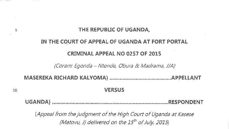 Case Law on Character Evidence: Analysis of Uganda's Criminal Appeal No ...
