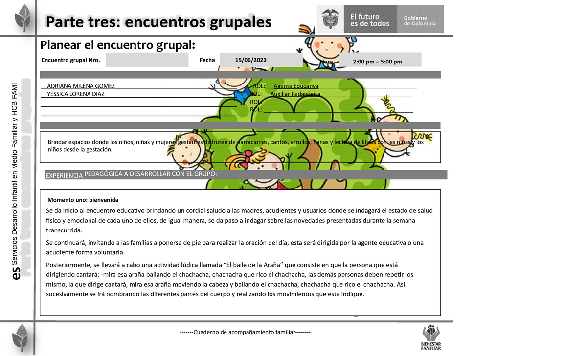 Planeación Encuentro Grupal - 15 de Junio 2022 - Studocu