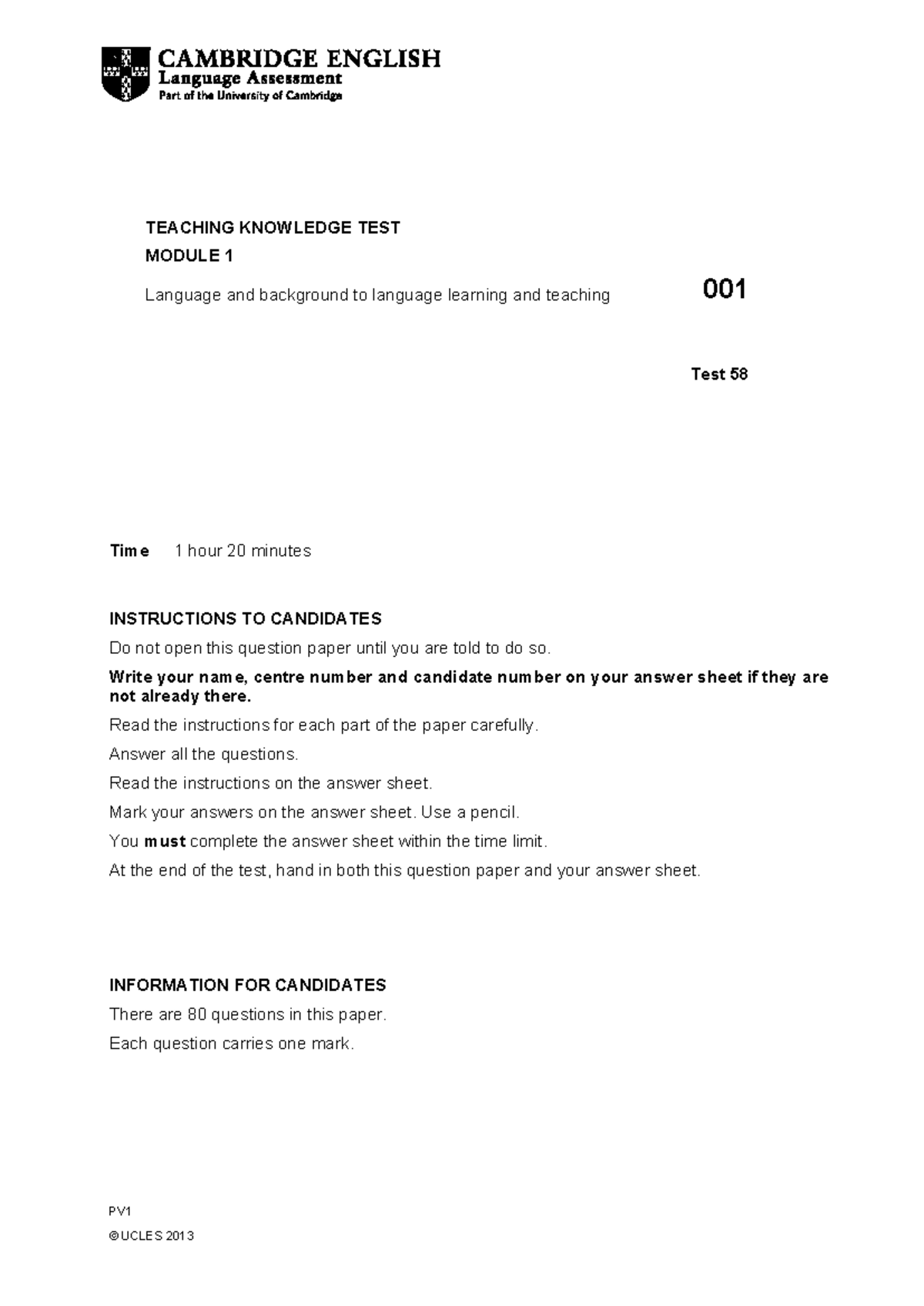 Teaching Knowledge Test: Module 1 - Language Learning Strategies - Studocu