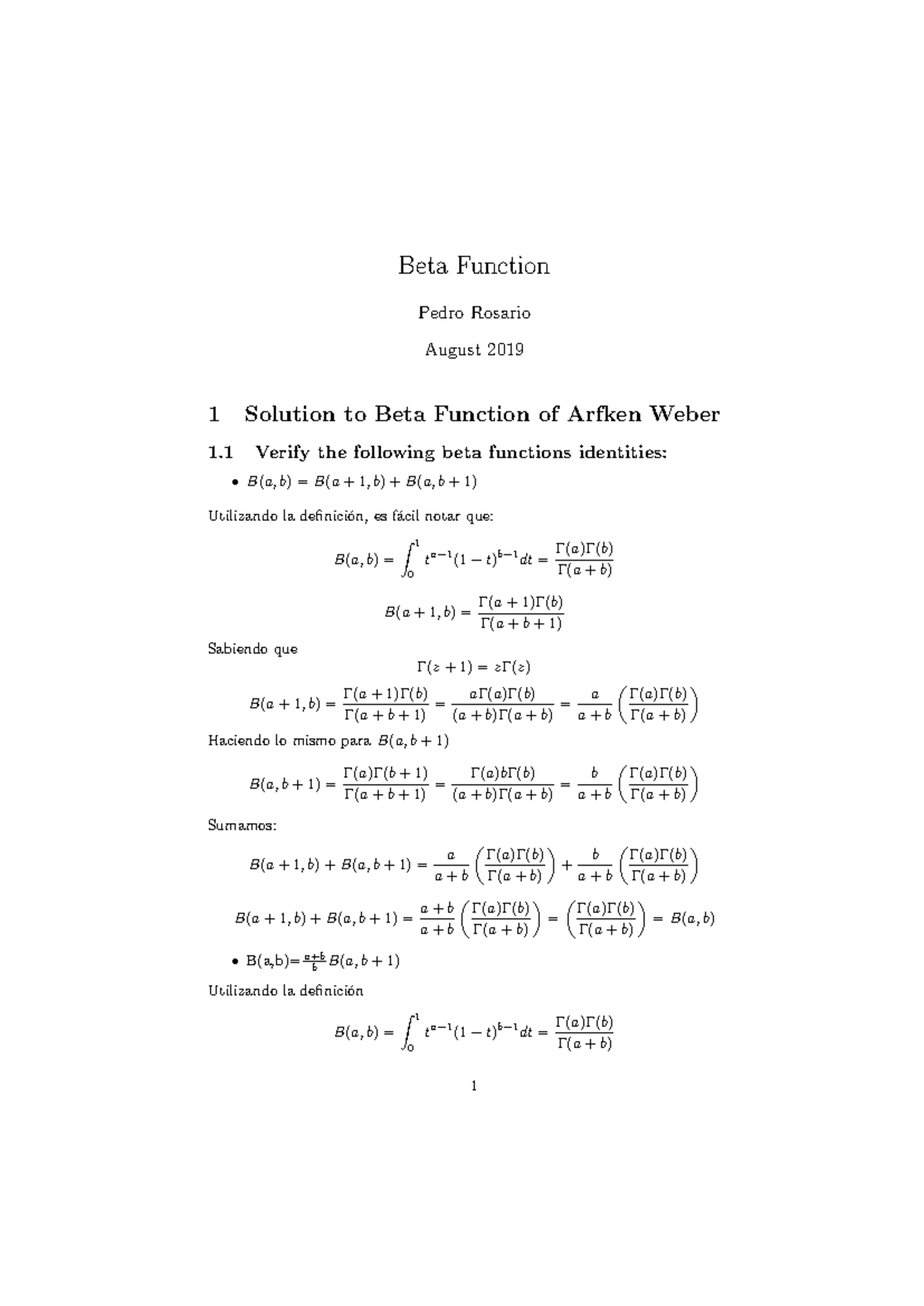 Ejercicios Resueltos de Función Beta - Beta Function (Curso Mat 101 ...