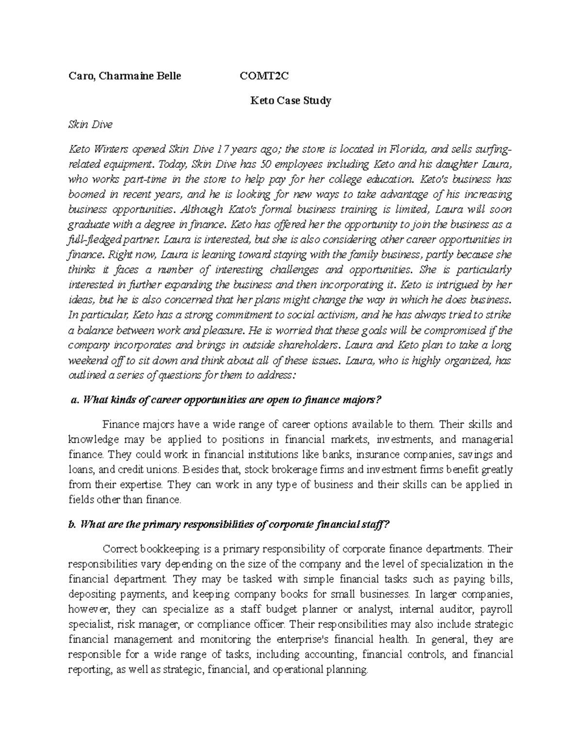 Keto case study - Caro, Charmaine Belle COMT2C Keto Case Study Skin Dive Keto Winters opened ...
