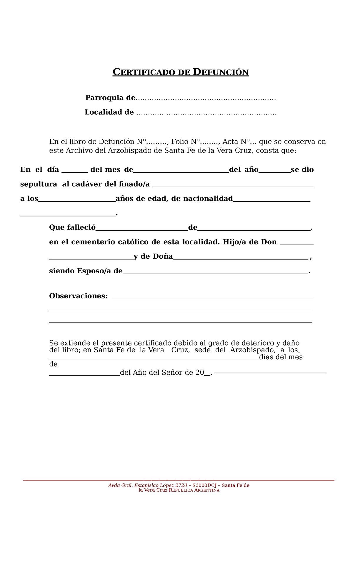 407721176 Certificado de Defunción - Modelo y Ejemplo - Studocu