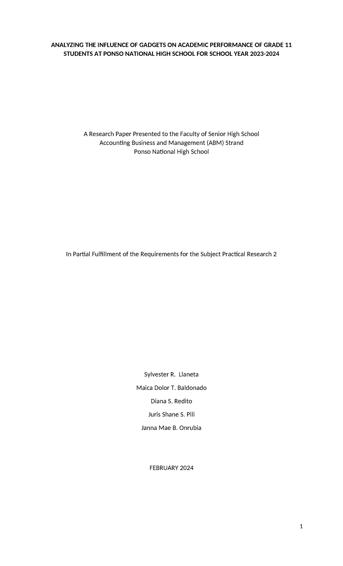 Research Paperrrrr - ANALYZING THE INFLUENCE OF GADGETS ON ACADEMIC ...