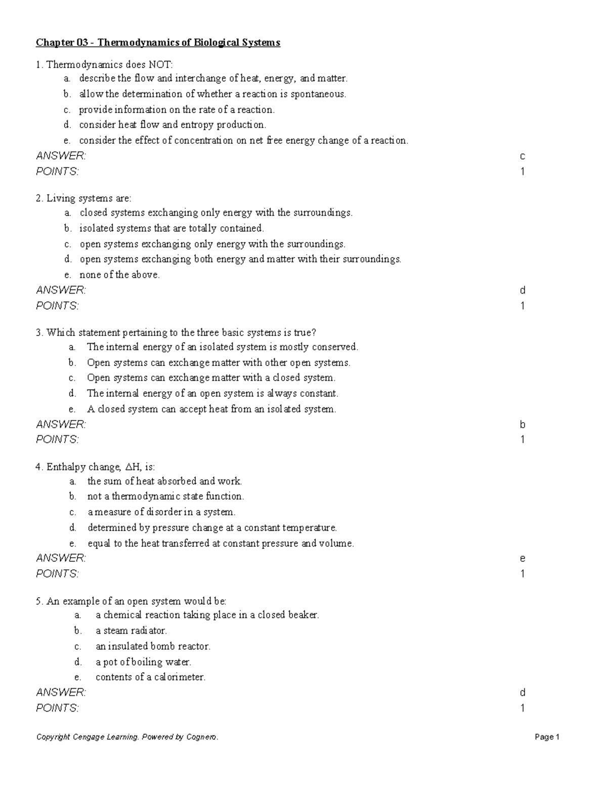 Chapter 03: Thermodynamics of Biological Systems - Key Concepts and ...