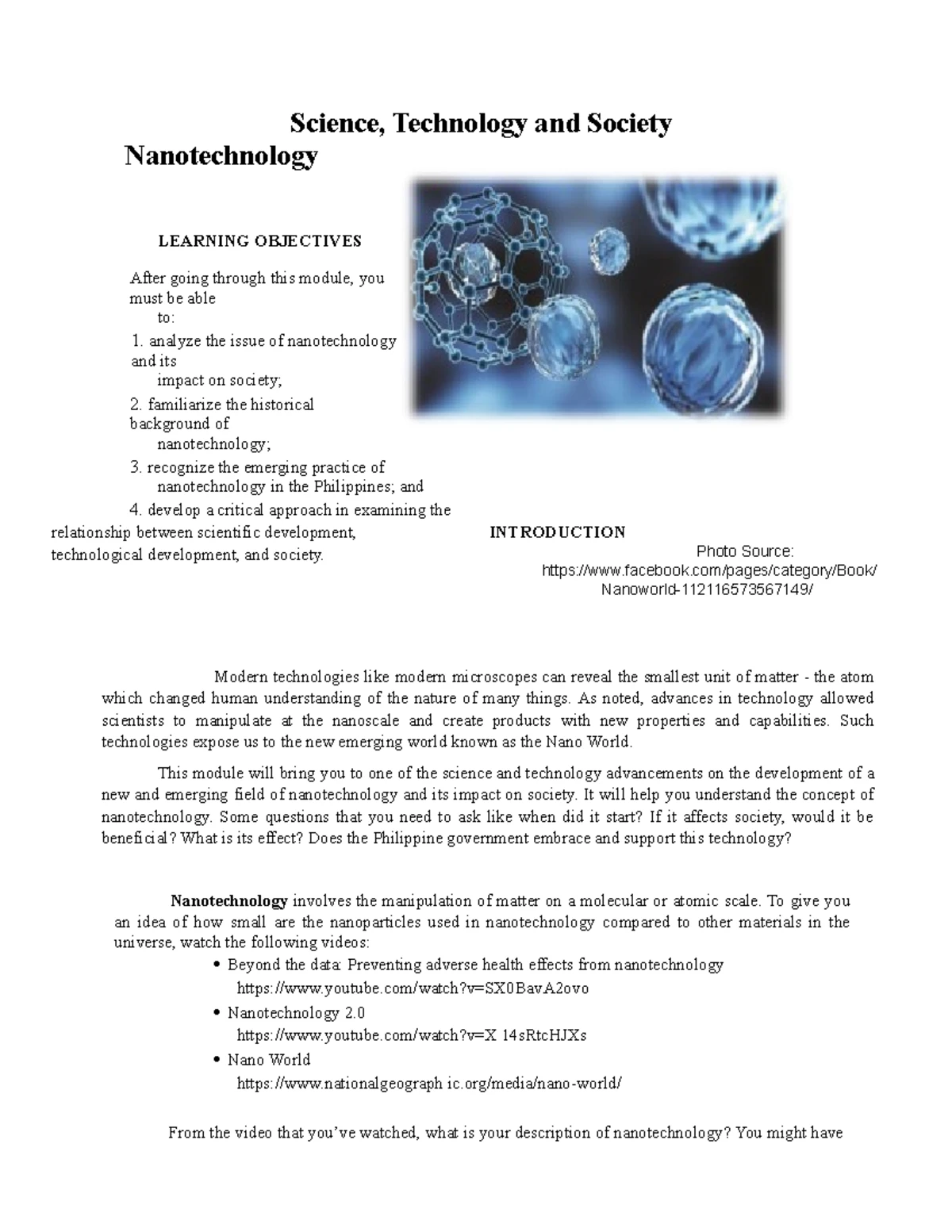 STS Finals notes - SESSION 6 THE HUMAN FLOURISHING IN TERMS OF SCIENCE ...