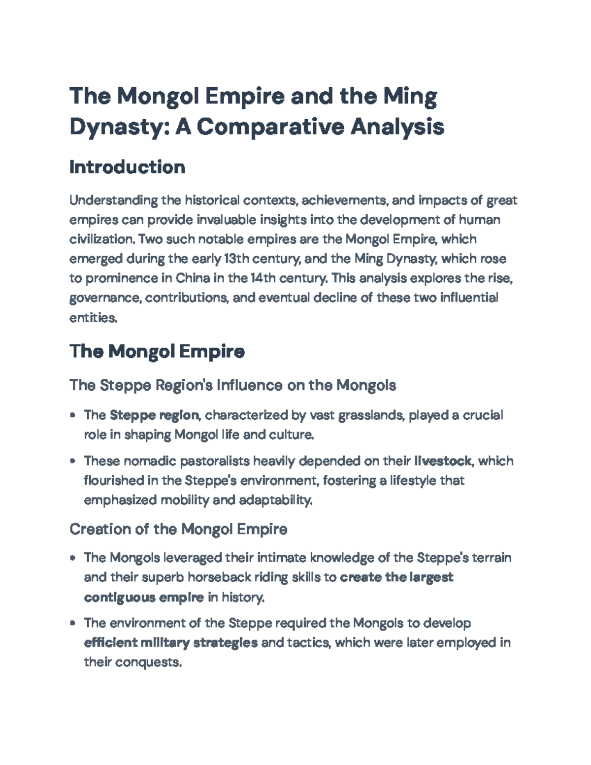Mongol Empire vs Ming Dynasty: A Comparative Historical Analysis - The ...