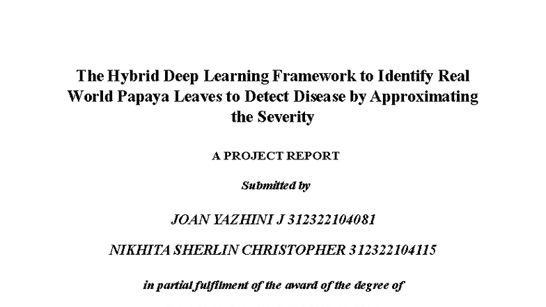Hybrid Deep Learning Framework for Papaya Leaf Disease Detection - BE ...