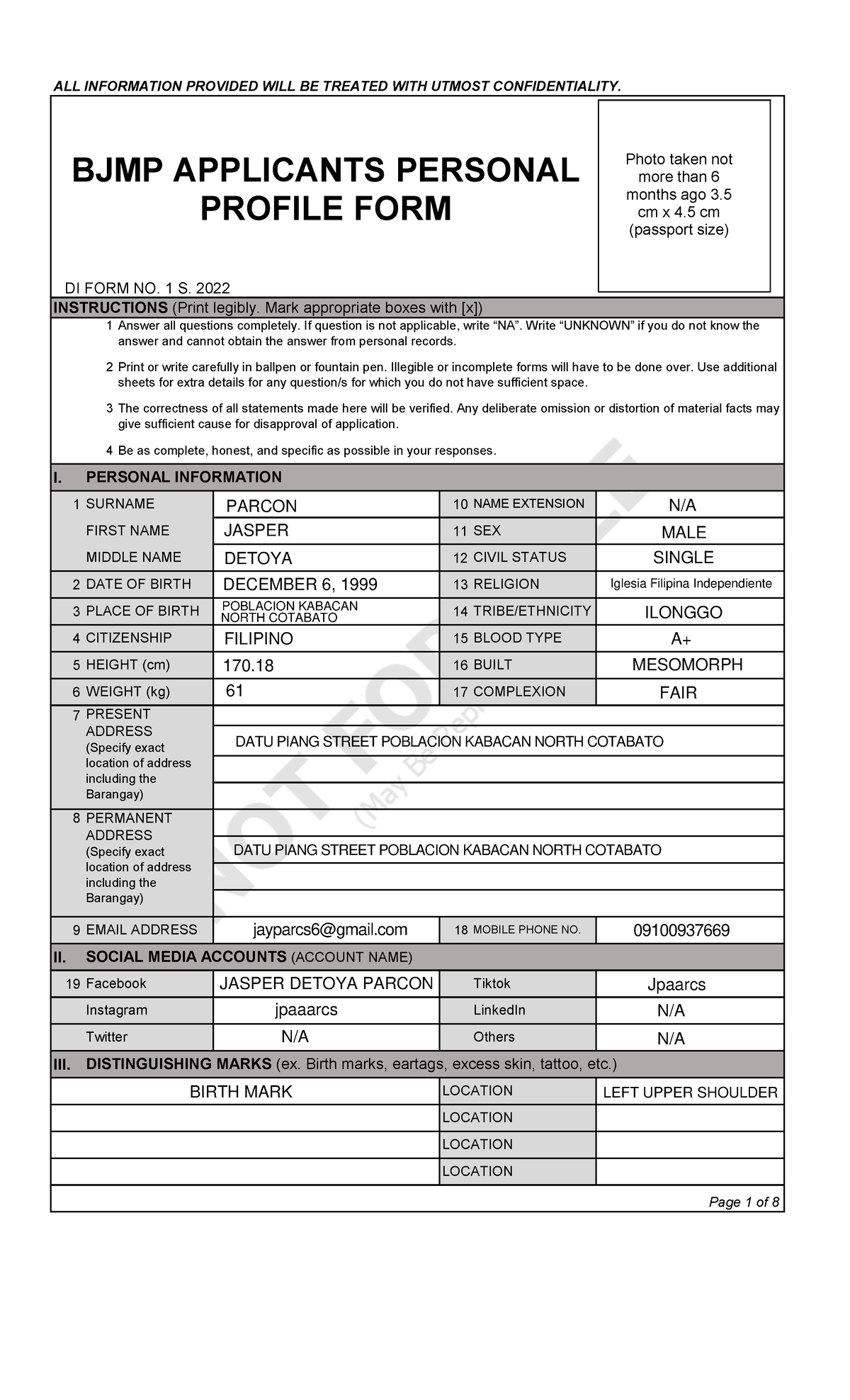 BJMP-Application-Personal-Profile-Form Guidelines and Instructions ...