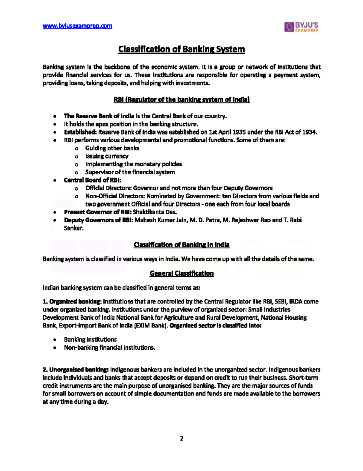EXAM PREP Classification of Banking System in India: Key Insights - Studocu