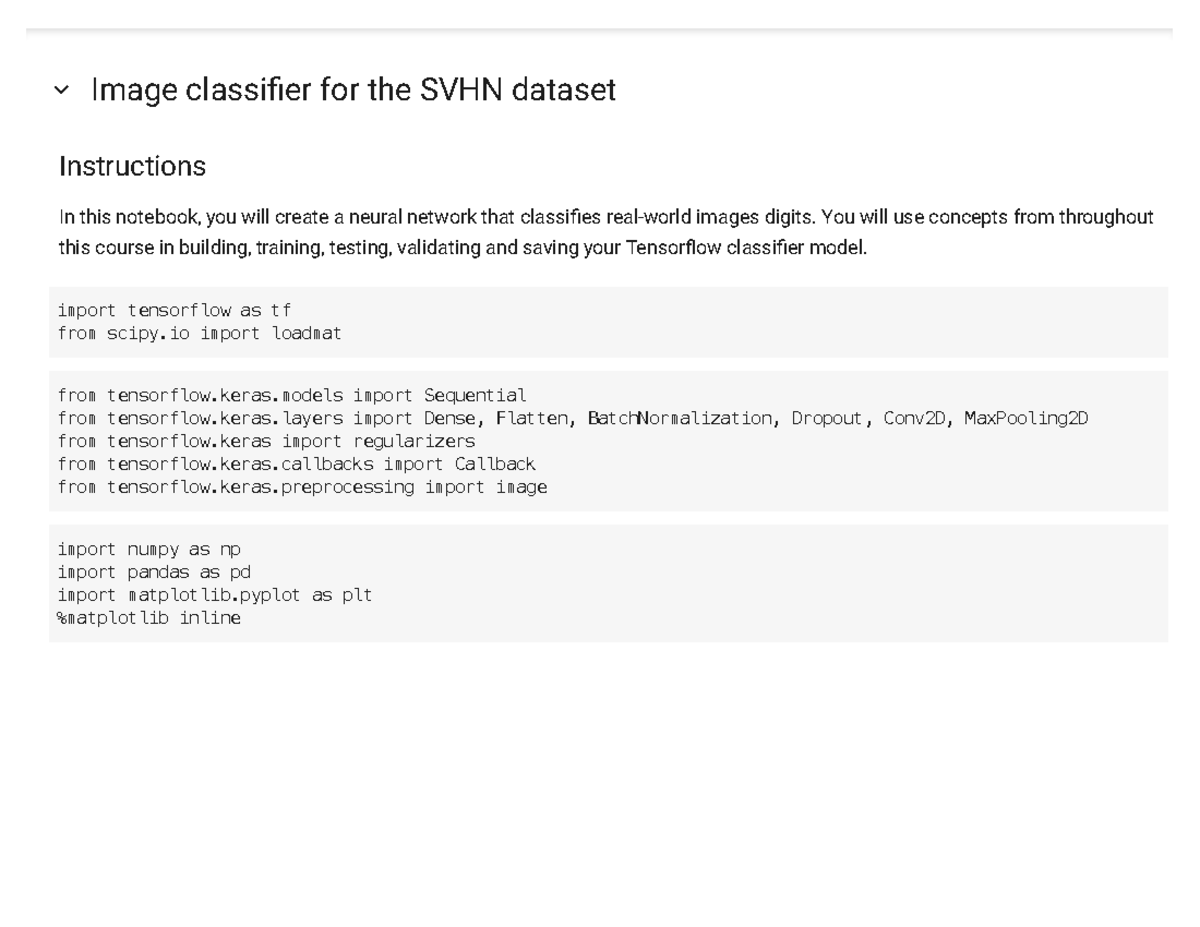 Image Classifier for SVHN Dataset - CNN Practice (Course Code: 7) - Studocu