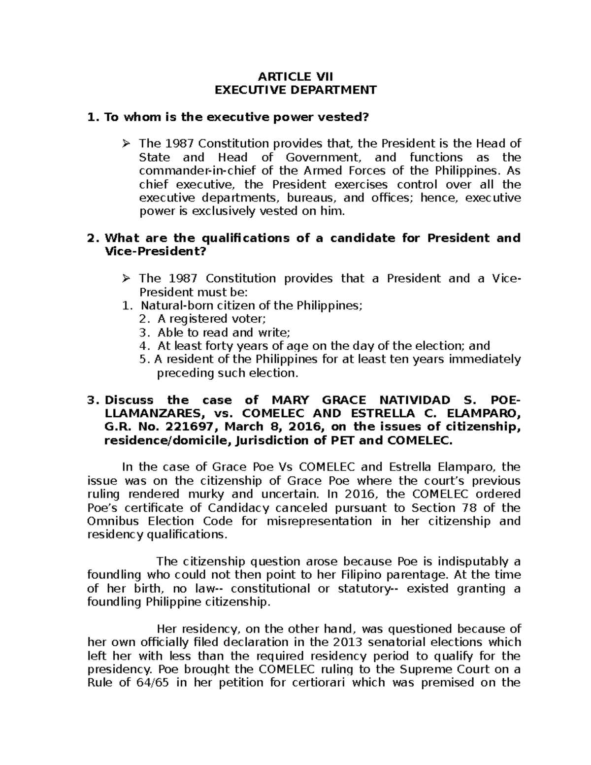 Isagani CRUZ Consti - Chapter 1 INTRODUCTION CONSTITUTIONAL LAW is the study of the maintenance ...