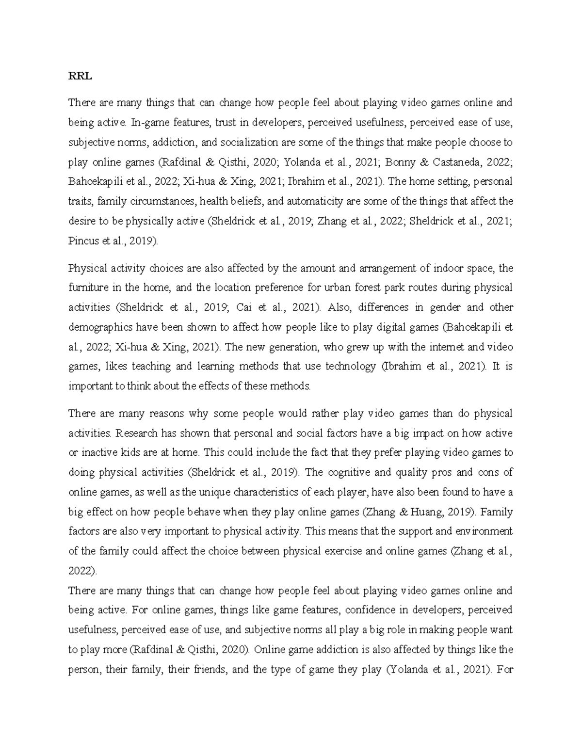 RRL - help student - RRL There are many things that can change how ...