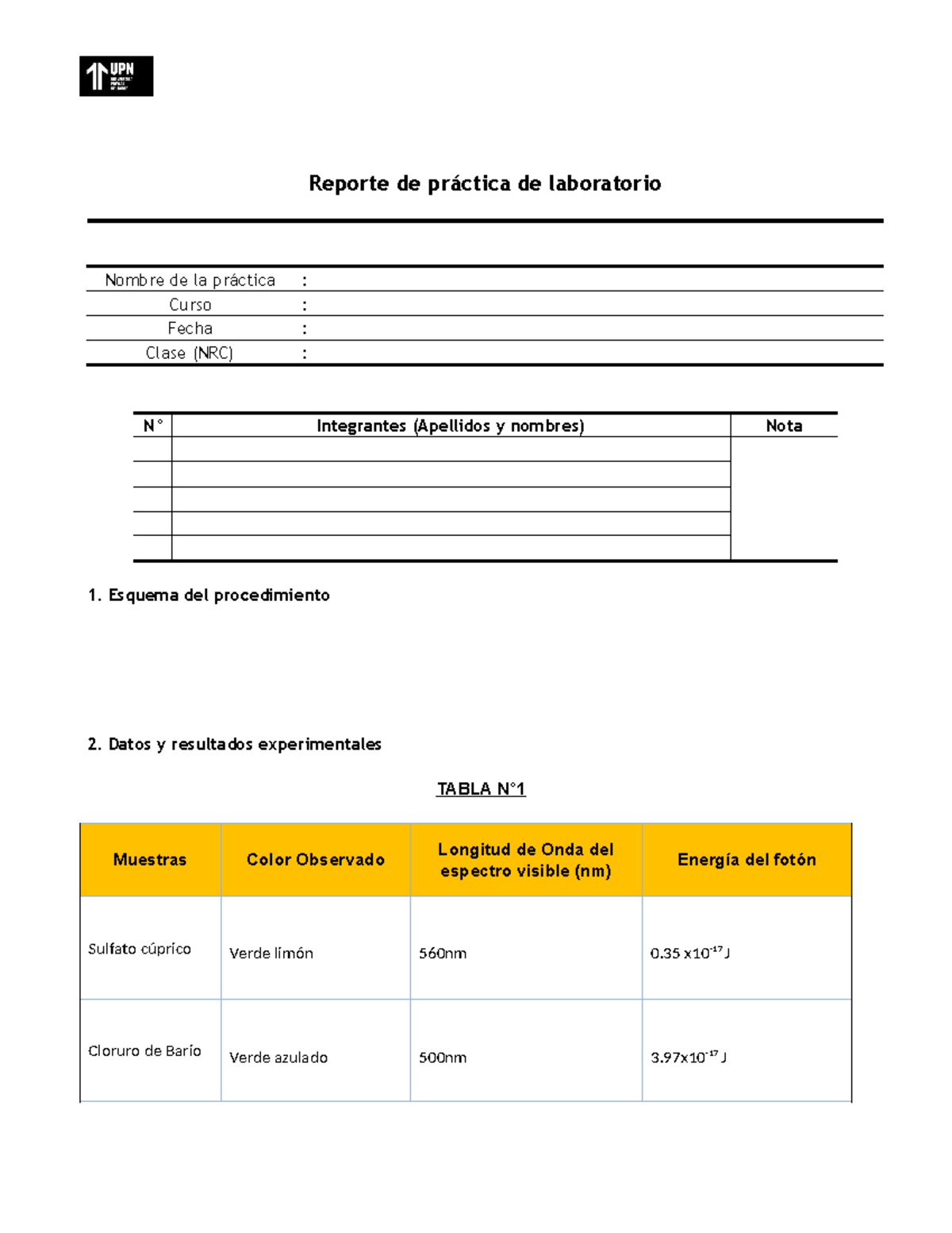 Formato Reporte de resultados laboratorio 2024 2 - Reporte de práctica de laboratorio Nombre de ...