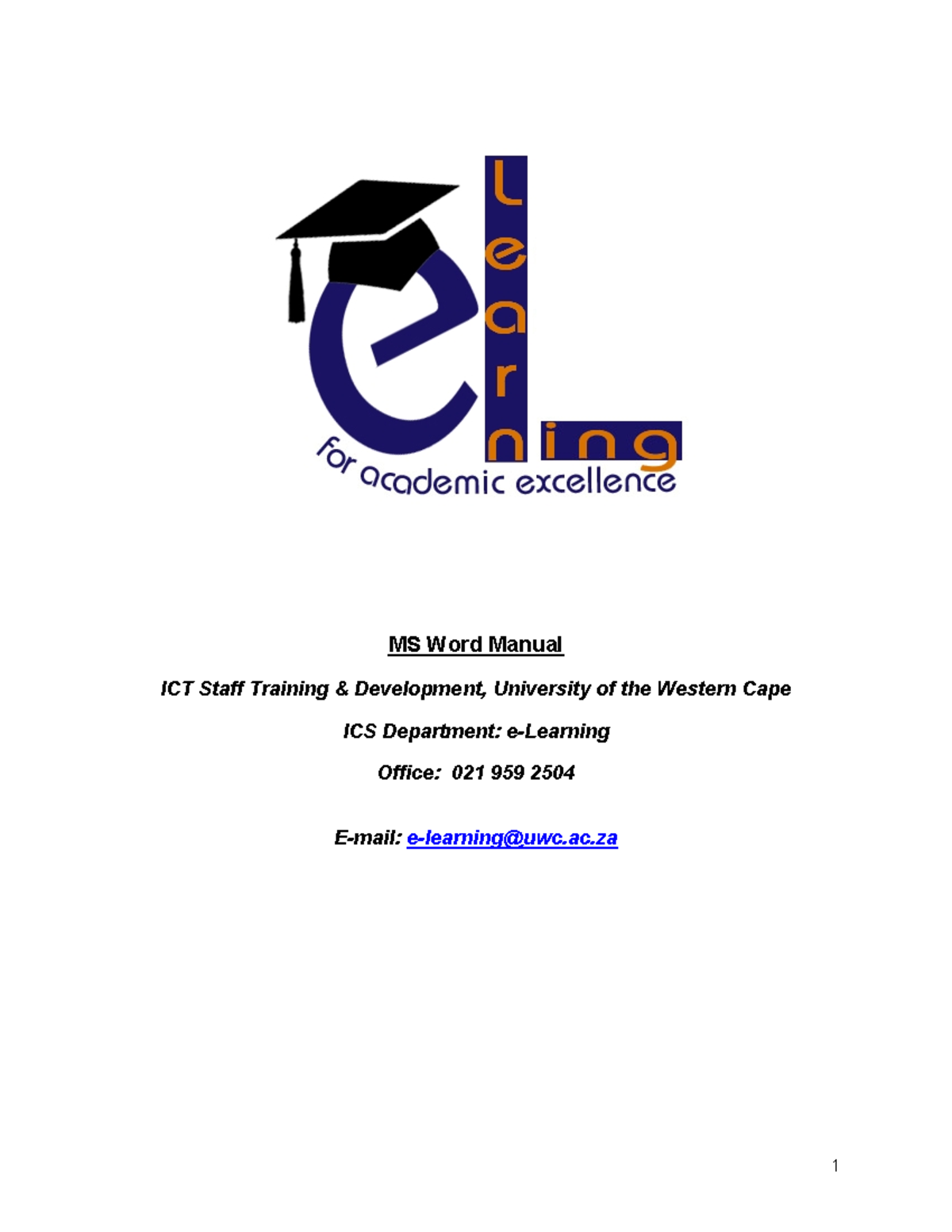 MS Word 2003 Training Manual for ICT Staff Development - Studocu